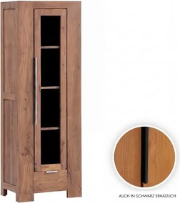 furniture-nabytek.cz - Vitrína Osbon akácie- Stříbrné kovové úchytky