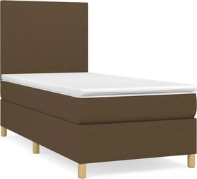 Box spring postel s matrací tmavě hnědá 100 x 200 cm textil 3142156