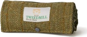 Pikniková tvídová deka Walker Olive Herringbone 66 x 98 cm Tweedmill