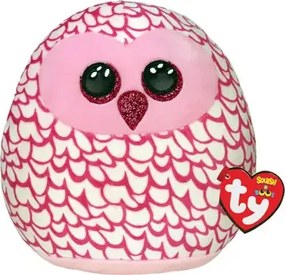 TY Squishy Pinky růžová sova / 22 cm