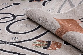 Dywany Łuszczów, Dětský kusový koberec Fun Game llama beige, 80x150, béžová, dětský pokoj
