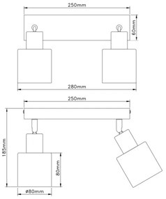 Globo 54114-2 - Bodové svítidlo TRENT 2xE14/25W/230V