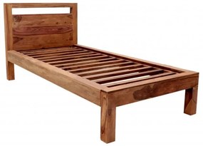 Indický nábytek - Postel Amba 90x200 z indického masivu palisandr Světle medová