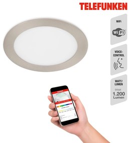 Vestavné LED svítidlo Virgo, RGBW, nikl, Ø 17 cm