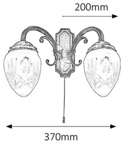Rabalux 8632 - Nástěnné svítidlo ANNABELLA 2xE14/40W/230V