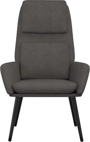 Relaxační židle tmavě šedá textil 341313