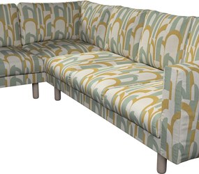 Potah na pohovku IKEA Norsborg rohová 5-místná barva zelená látka pletený vzor, vzorované