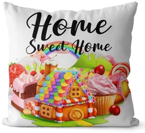 Polštář Home sweet home – candy (Velikost: 55 x 55 cm)