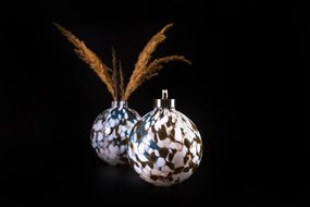 Skleněná olejová lampa SCUTI – Krémová mocha