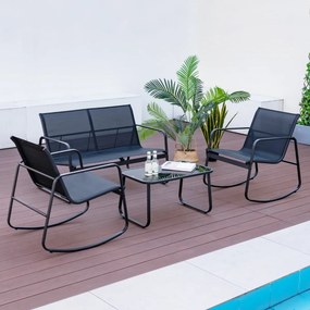 Costway 4-dílný. Gartenmöbel Set mit Sanfter Schaukelbewegung Sitzgruppe für 4
