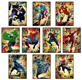 10 x obraz superhrdinů Marvel (více velikostí) Motiv: Set deseti obrazů, Rozměry (cm): 20x25 cm