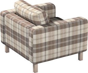 Potah na křeslo IKEA Karlstad, krátký barva béžová látka pletený vzor, vzorované