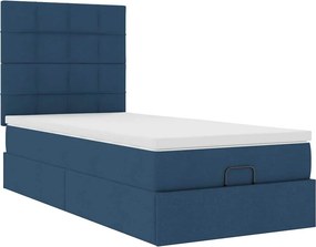 Osmanský postel s matrací modrá 90x200 cm textil 3313132