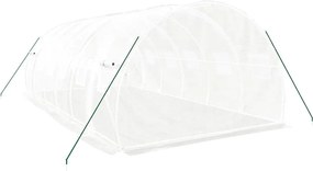 Skleník s ocelovým rámem bílý 18 m² 6 x 3 x 2 m 3188051