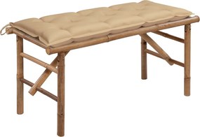 Skládací zahradní lavice s poduškou 118 cm bambus 3063867