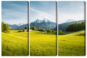 Vícedílný obraz Horská Krajina V Alpách Nedostatek Nedostatek Plátno Canvas 120x80