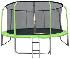 Trampolína COMFORT 427cm zelená s žebříkem