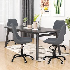Otočné jídelní židle 4 ks tmavě šedé textil,  3085432