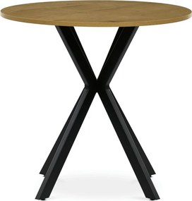 Kulatý jídelní stůl 80x80cm HT-F4108 OAK, mdf, divoký dub