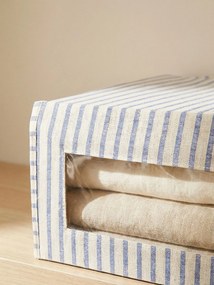 Sinsay - Skládací úložný box s pruhy a okénkem - námořnická modrá