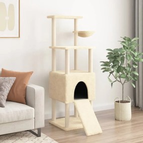 Škrabadlo pro kočky se sisalovými sloupky krémové 153 cm 172115
