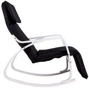 modernHOME Houpací křeslo chaise lounge, bílá/černá TXRC-03 WHITE