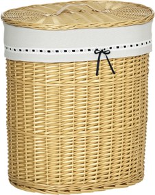 HOMCOM Koš na prádlo s víkem z proutí 100L 51x38x57cm Přírodní box na prádlo do ložnice a koupelny | Aosom.de