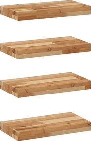 Plovoucí police 4 ks 40 x 20 x 4 cm olejované akáciové dřevo 3279578