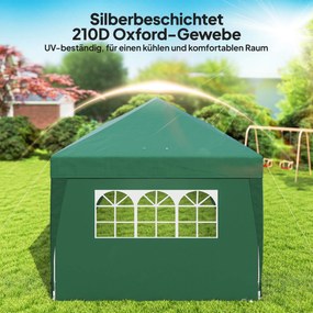 Pavilon cca 6x3m Stáj Odolný proti zimě Pop-up skládací pavilon s oknem Dveře na zip Boční díly UV ochrana