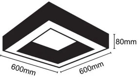 LED Stropní svítidlo LED/40W/230V 4000K 60x60 cm