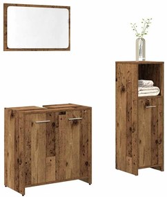 3dílná koupelnová sestava old wood kompozitní dřevo 3328559