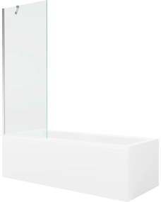 Mexen Cubik obdélníková vana 170 x 70 cm s pláštěm 1-křídlovou zástěnou 70 cm, Průhledné, Chromovaná - 550317070X9507000001