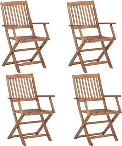 vidaXL Skládací zahradní židle s poduškami 4 ks masivní akáciové dřevo [3064634] Barva: Světle modrá
