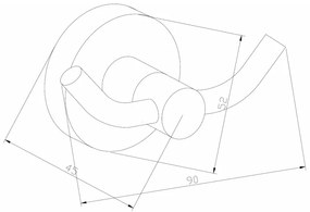 Mexen příslušenství, REMO držák na ručníky, 2-háček, chrom, 70507352-00