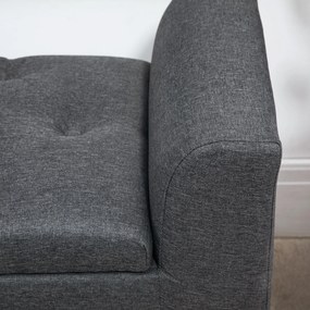 HOMCOM Lavice s úložným prostorem Čalouněná lavice Taburet Truhla do 130 kg, len-dotek tmavě šedá, 116 x 44 x 58 cm do předsíně a obývacího pokoje | …