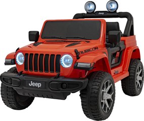 Ramiz Elektrické auto Jeep Wrangler Rubicon pro děti Oranžové + dálkové ovládání + MP3 LED rádio + EVA kola