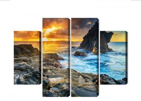 Vícedílný obraz Západ Slunce Na Pobřeží Nedostatek Nedostatek Přírodní plátno 120x90