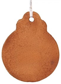 Hnědá vánoční závěsná dekorace perníková koule - 8*2*10 cm