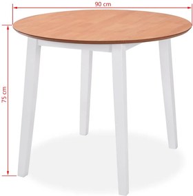 Jídelní set 3 kusy, MDF a kaučukovníkové dřevo, bílý 274942