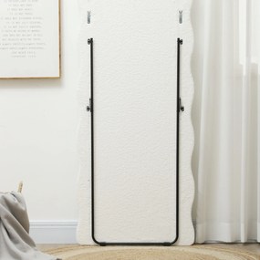 HOMCOM Zrcadlo na celou postavu 160 x 60 cm Obloukové stojací zrcadlo s vlnitým designem, nerozbitné sklo, bílá