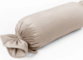 Biante Sametový polštář válec bonbon Velvet Premium SVP-020 Béžový 15x60 cm
