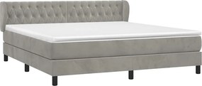 Box spring postel s matrací světle šedá 180x200 cm samet 3127685