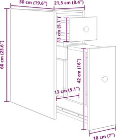 vidaXL Úzká koupelnová skříňka na kolečkách kompozitní dřevo [855289] Barva: Bílá