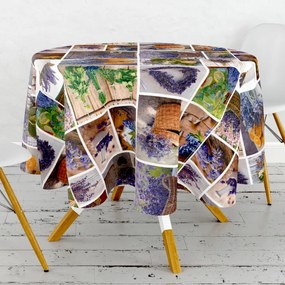 Ubrus PVC kulatý Mo-6284 - Vůně provence (různé velikosti)