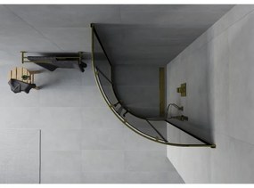 Mexen Rio půlkruhový sprchový kout 90 x 90 cm, Grafitově černá, Zlatá - 863-090-090-50-40