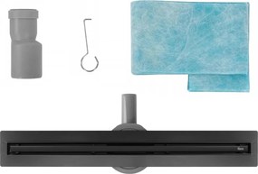 Rea Neox Slim Pro, sprchový odtokový žlab 60cm, černá matná, REA-G2700