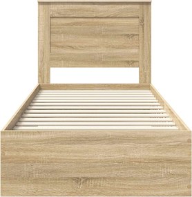 Rám postele Sonoma dub a stříbrná 75 x 190 cm Kompozitní dřevo 3410375
