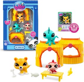 Lps hrací sada tiki jungle 3 figurky leopard, leguán, opice