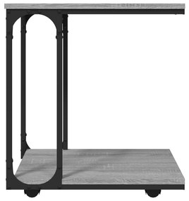 Odkládací stolek na kolečkách šedý sonoma 50x35x55,5cm kompozit - Default Title