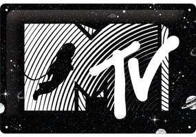 Plechová cedule MTV Moonman - Logo Universe